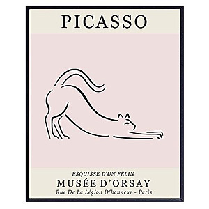 Cat Home Decor - Pablo Picasso Wall Art - Picasso Poster - Cat Wall Art - Pablo Picasso Poster - Pablo Picasso Prints - Pablo Picasso Art - Cat Wall Decor - Cute Cat Lover Gifts for Women - Pink