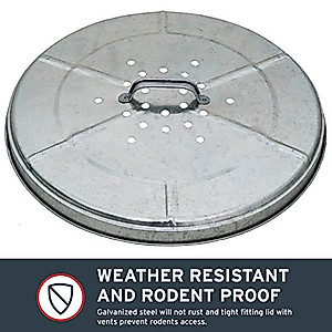 Behrens BEHRENS-RB20 Composter Steel Trash Can for Garden and Yard Waste Hot-Dipped, 20-Gallon, Silver