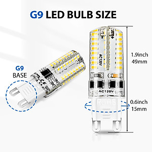YGS-Tech Dimmable G9 LED Bulbs, 4W(35W Halogen Equivalent), 3000K Warm White, CRI80, G9 Base Bulb for Chandelier, Interior Decoration Lighting, Commodity Display Lighting, 6-Pack