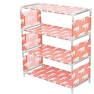 llibnn Shoe Rack,Non-Woven 4-Tier Dust-Proof Shoe Standing Storage Tall Shoe Organiser with Waterproof Fabric Tiers Simple Assembled,462254CM (Color : F) (Color : E)