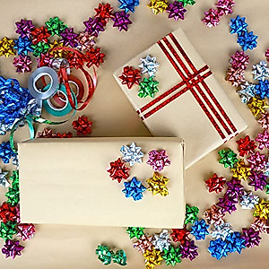 WELTOKE 100 Pcs 1" Mini Laser Gift Bows Set, Sparkly Holiday Bows for Gift Wrapping, Christmas Wrapping Ribbon, Crafting, Wedding, Party, Festival, Florist Flower