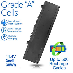 38Wh F62G0 Battery for dell inspiron 13 7000 7373 7386 7370 39DY5 2 in 1 7380 5370 P83G P83G001 P91G P87G P91G001 P83G002 P87G001 Vostro 5370 F62GO RPJC3 39DY5 039DY5 0RPJC3 0F62G0 CHA01 11.4V 3-Cell