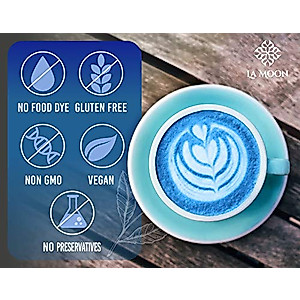 LA MOON TEA Blue Thai Tea Mix - Traditional Loose Leaf from Butterfly Pea Flower and Assam Black for Home-made Iced Tea, Boba & Latte No Food Dye, 7.05 Oz.