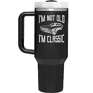 AMAZPRINTS Dad Gifts from Daughter Son - Gifts for Dad, Grandpa, Men - Birthday Gifts for Men - Dad Birthday Gift - Funny Gifts for Men - Retirement Gifts - Men Gifts Ideas -Tumbler 40oz With Handle