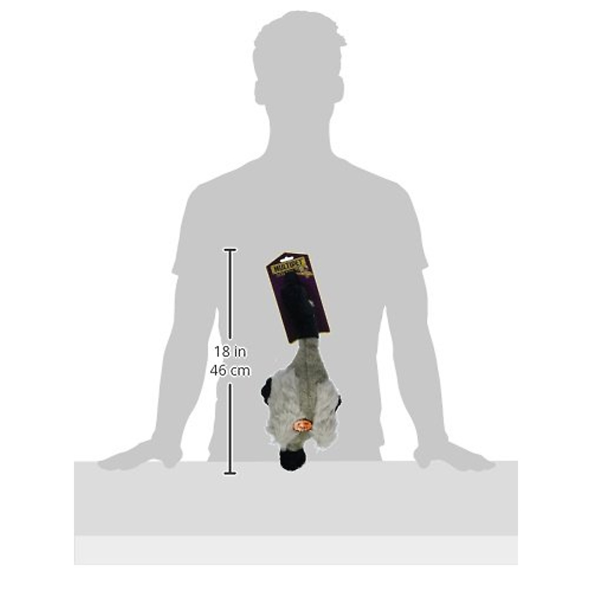 Multipet Canada Goose Migrator Bird Plush Dog Toy, Gray, 16" (37762), All Breed Sizes