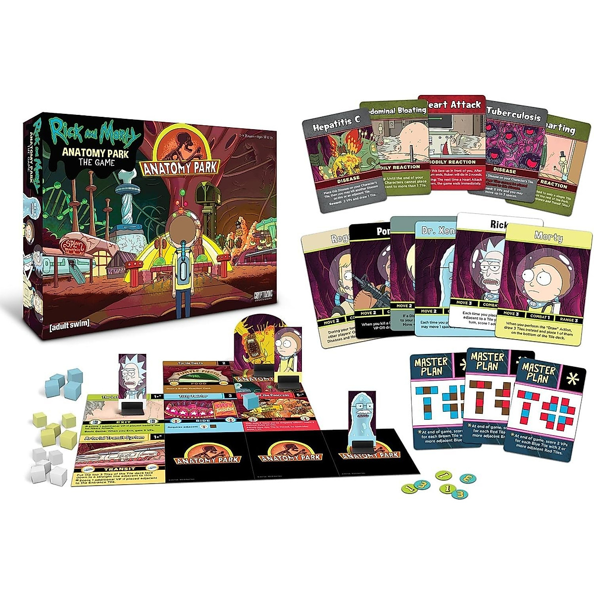 Cryptozoic Entertainment Rick and Morty Anatomy Park Game, 180 months to 1188 months