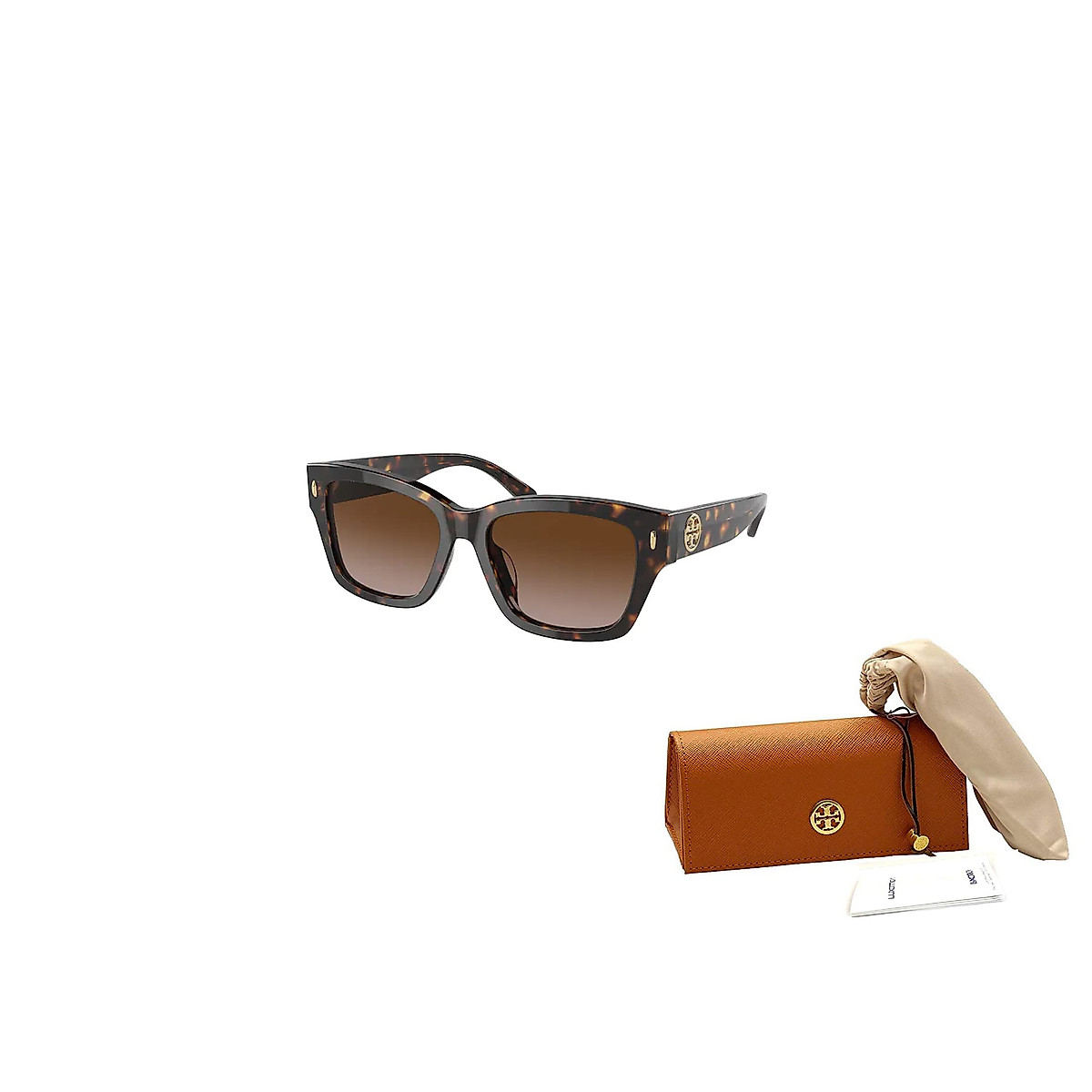 Tory Burch TY7167 172813 53MM Dark Tortoise/Brown Gradient Rectangular Sunglasses for Women + BUNDLE With Designer iWear Eyewear Kit