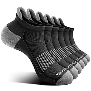 BULLIANT Socks For Women 6Pairs, Womens Athletic Running Ankle Socks No Show With Full Cushioned Sole