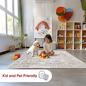 nuLOOM Odell Faded Vintage Area Rug, 5x7, Ivory