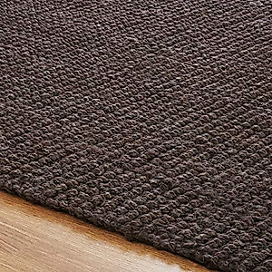 Superior Indoor Braided Jute Small Area Rug, Modern Aesthetic Home Decor for Entryway, Living Room, Dining, Bedroom, Office, Nursery, Kitchen, Soft Reversible Rugs, Kula Collection, Chocolate, 5'x8'
