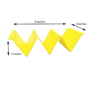 Colorful PP Plastic Taco Holders with Free Recipe Ideas, Premium Tray Plates Holds Up to 3 Tacos Each (Six Pack)