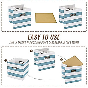 EXTREE Cube Storage Bins 11×11x11 Collapsible Foldable Cubby Bins Fabric Baskets Cubbies Storage Cubes for Closet Organizer