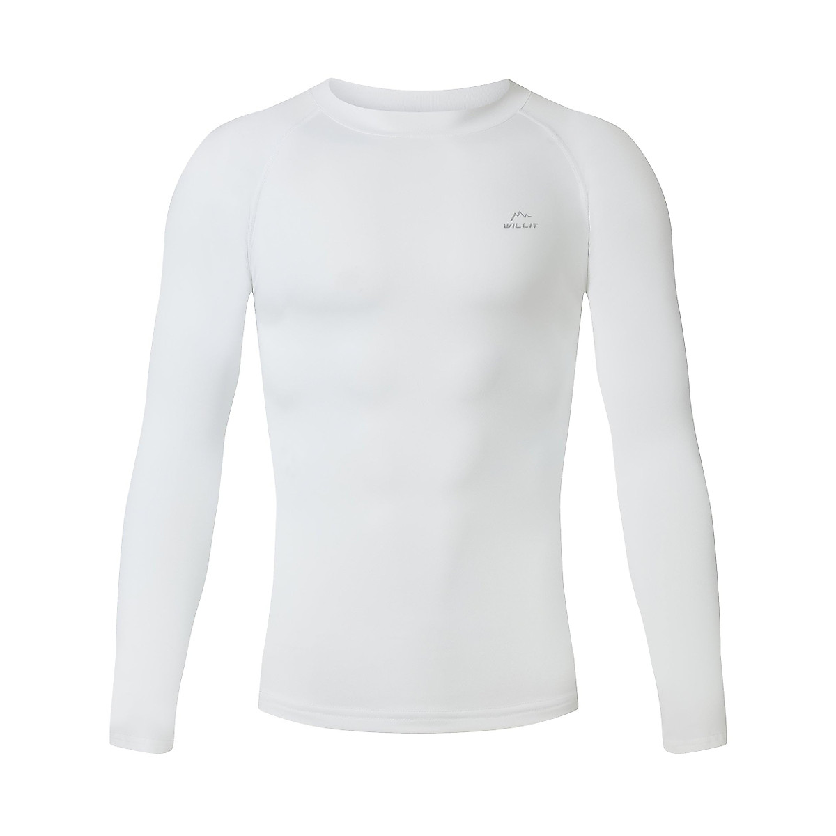 Willit Youth Boys' Compression Thermal Shirts Fleece Baselayer Long Sleeve Girls' Kids Football Soccer Undershirts White S