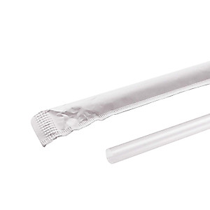 Karat C9095 10.25" Jumbo Straws (5mm Diameter), Paper-Wrapped,Clear (Case of 2000)