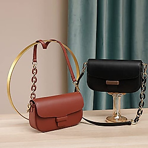 YXBQueen Black Crossbody Purse Chain Womens Crossbody Handbag Leather Shoulder Bag Purse Handbag Crossbody Shoulder Evening Bag Satchel