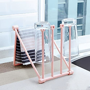 WHZAZGW Home Kitchen Countertop Dishcloth Drying Rack Foldable Kitchen Rag Rack, Towel Bar Rack, Desktop Waterlogging Rag Holder