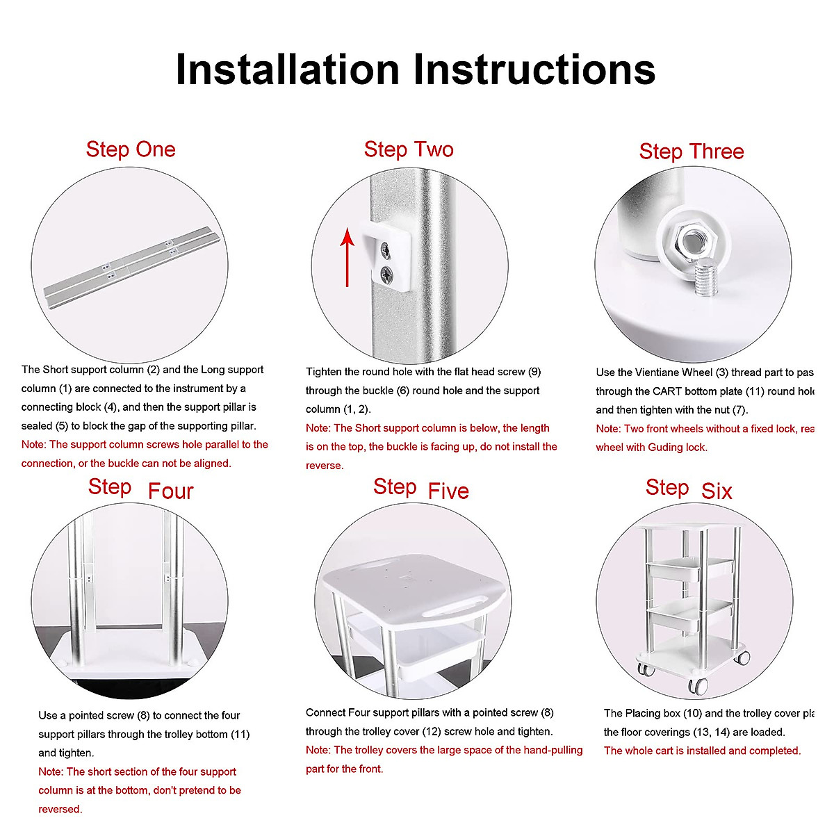 Beauty Salon Furniture Trolley Spa Styling Pedestal Rolling Cart 4 Shelf Abs Aluminum Elitzia ETTRO5