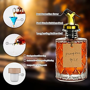 KAMJUNTAR Coffee Syrup Dispenser Set of 10, Glass Syrup Dispenser for Coffee Bar 7oz Simple Syrup Bottles Small Syrup Bottles for Coffee Bar and Home Use, Vintage Glass Bottles