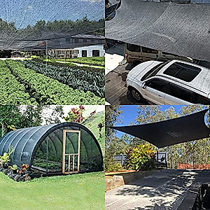 POYEE 40% 14ftx20ft Black Shade Cloth Taped Edge with Brass Grommets Garden Sun Shade UV Resistant Sunblock Shade Net for Outdoor Plants Vegetables Greenhouse