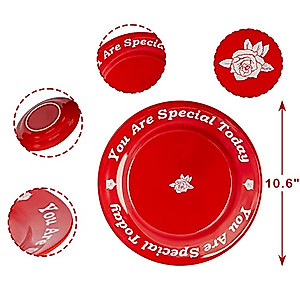 You Are Special Today Red Plate Ceramic Dinner Plate for Birthday Wedding Anniversary Engagements 10.5''