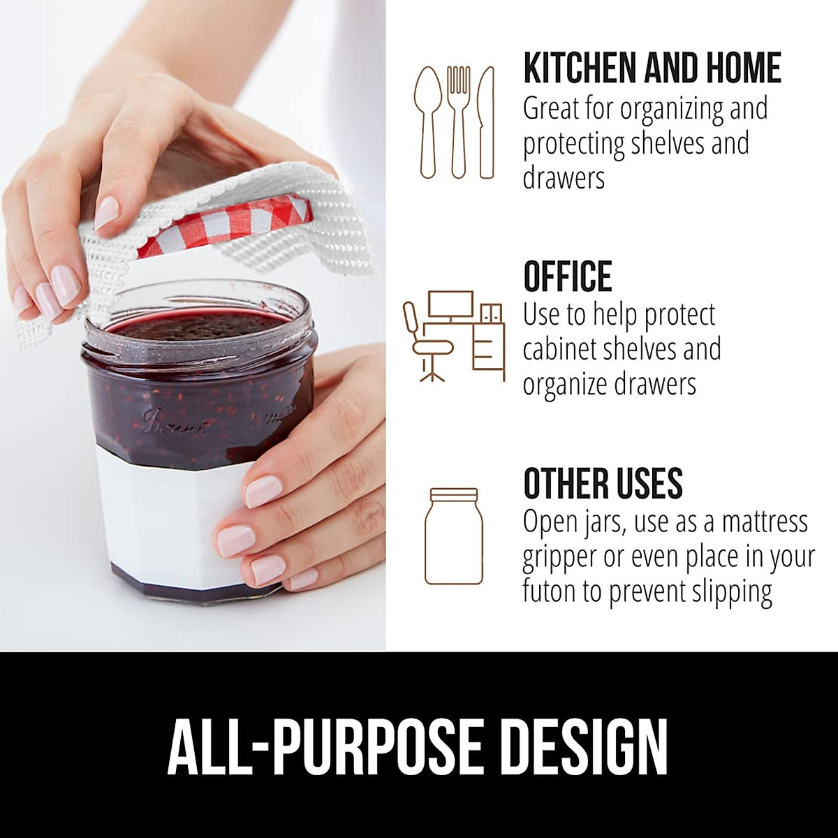 Gorilla Grip Drawer Liner and Mattress Gripper, Drawer Liner Size 12 in x 20 FT in White, Non Adhesive, Mattress Gripper Size Queen, Slip Resistant, Easy Trim, 2 Item Bundle