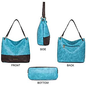 Montana West Large Hobo Bag Leather Purses and Handbags for Women Top Handle Shoulder Satchel Handbags Fashion Ladies Designer Handbags with Pockets Zipper Leather Tote Purse for Women MWC-047TQ