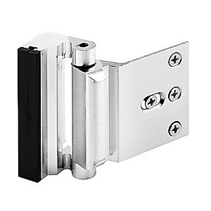 Defender Security U 11325 Door Reinforcement Lock – Add Extra, High Security to your Home and Prevent Unauthorized Entry – 3” Stop, Aluminum Construction, Brushed Chrome (Single Pack)