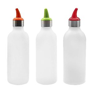 Cabilock 3pcs trp Pump Head Ketchup Soy Sauce Bottle Paint Condiment Sauce Squeeze containers jam Salad Sauce Squirt Bottles Soy Sauce Vinegar lecythus Clear Container Barbecue Tool
