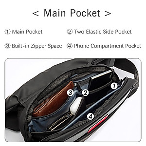 NIID R0 Leisure Sling Bag Shoulder Backpack Waterproof Quickly Removable Lightweight Chest Bag Casual Crossbody Bag for Men Women, Black