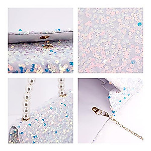 jascaela Women's Evening Handbag Cocktail Party Clutch Purse Pearl Top Handle Evening Bag