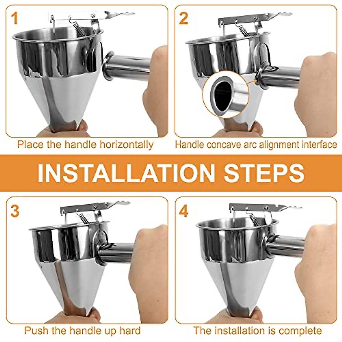 MosaiRudo Stainless Steel Pancake Batter Dispenser with Stand, Detachable Handle Pancake Dispenser for Takoyaki,Baking,Cupcakes,Muffins-Cooking Crepes,Waffles (600ML)