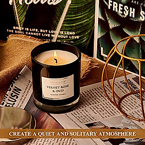 JINZAIYUAN Velvet Rose Oud Candles for Home Scented, 8.8oz Large Scented Candles for Women & Man, Natural Soy Wax Jar Candle Gifts for Birthday Christmas, 45H Long Burning Candle