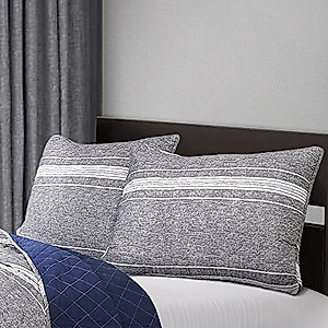 Lush Decor Lush Décor Martlon Stripe 3 Piece Quilt Set, Full/Queen, Gray