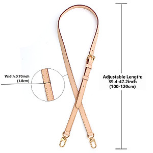 jiesinlov Vachetta Leather Replacement Crossbody Bags Strap Adjustable Shoulder Strap for Speedy 20 25 (0.70Width Adjustable 39.4-47.2Length)