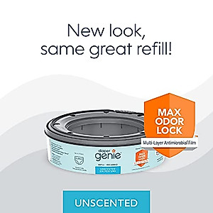 Diaper Genie Bags Refills 270 Count (Pack of 8) with Max Odor Lock | Holds Up to 2160 Newborn Diapers