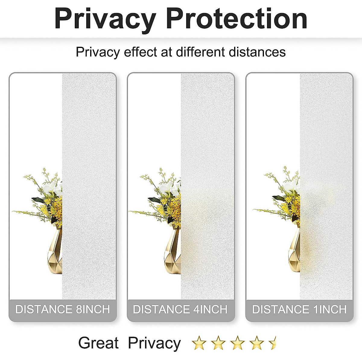 MAGIDEKOR Window Privacy Film with Installation Tools,Frosted Glass Window Film,Heat Blocking Static Clings Reusable Frosting Window Film for Bathroom Home Office,17.5 Inch X 6.5 Feet