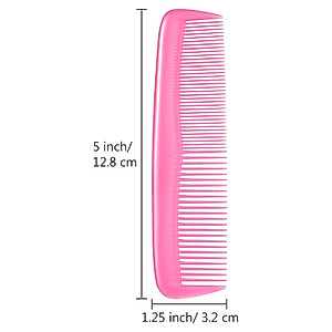 12 Pieces Colorful Hair Combs Set for Kids Women Men Colorful Plastic Fine Dressing Comb (Yellow, Purple, Green, Blue, Red, Pink)