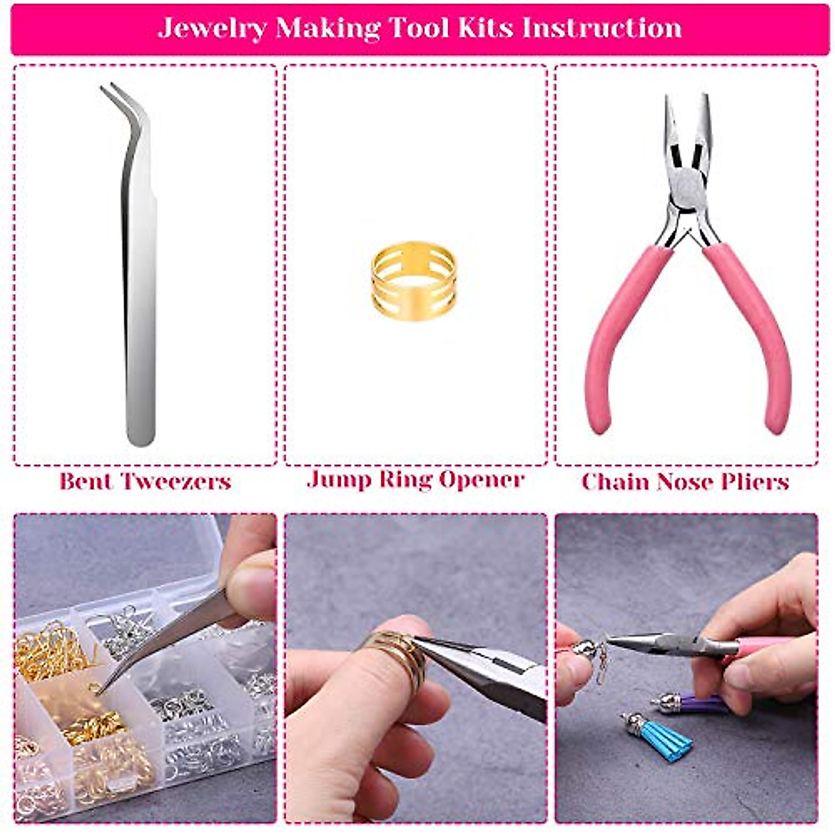 Earring Making Supplies, Paxcoo 1350pcs Earring Making Kit with Earring Hooks, Jump Rings, Pliers, Earring Backs, Earrings Holder Cards and Clear Bags for DIY Earring Supplies and Earring Findings