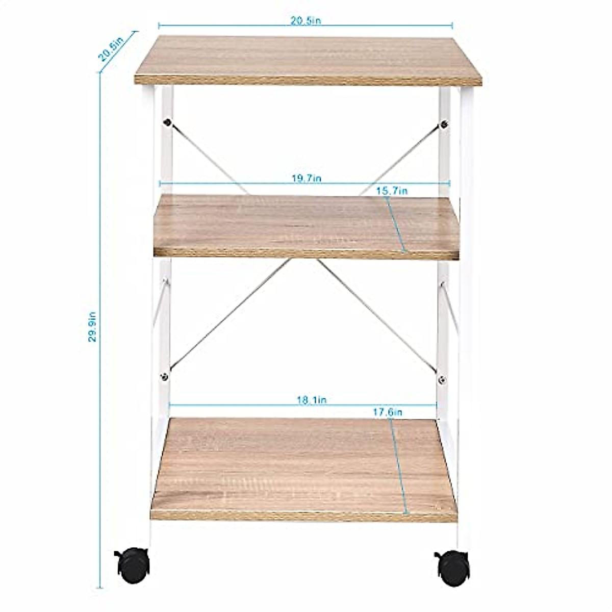 Amazon Basics Multipurpose Rolling Cart, Desk Extender, Natural