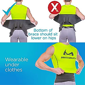 BraceAbility Elastic & Neoprene Compression Back Brace | Lumbar, Waist and Hip Support Belt for Sciatica Nerve Pain, Low Back Ache & Pain Relief while Sleeping, Working, Exercising, Walking (Large)