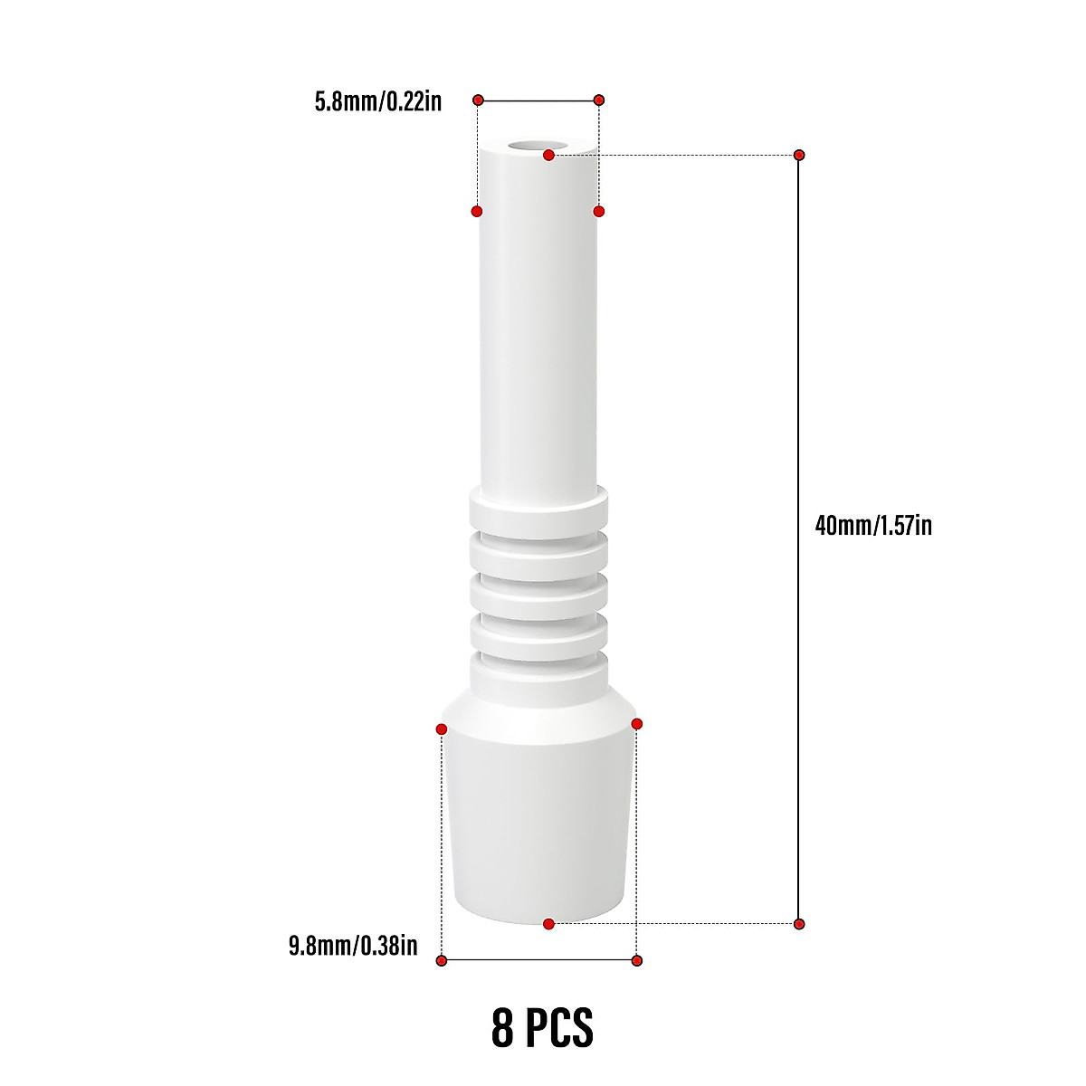 QCDENG 10mm 8pcs Sand Blaster Replacement Ceramic Nozzles, White Ceramic Rust Removal Sandblast Machine Nozzle