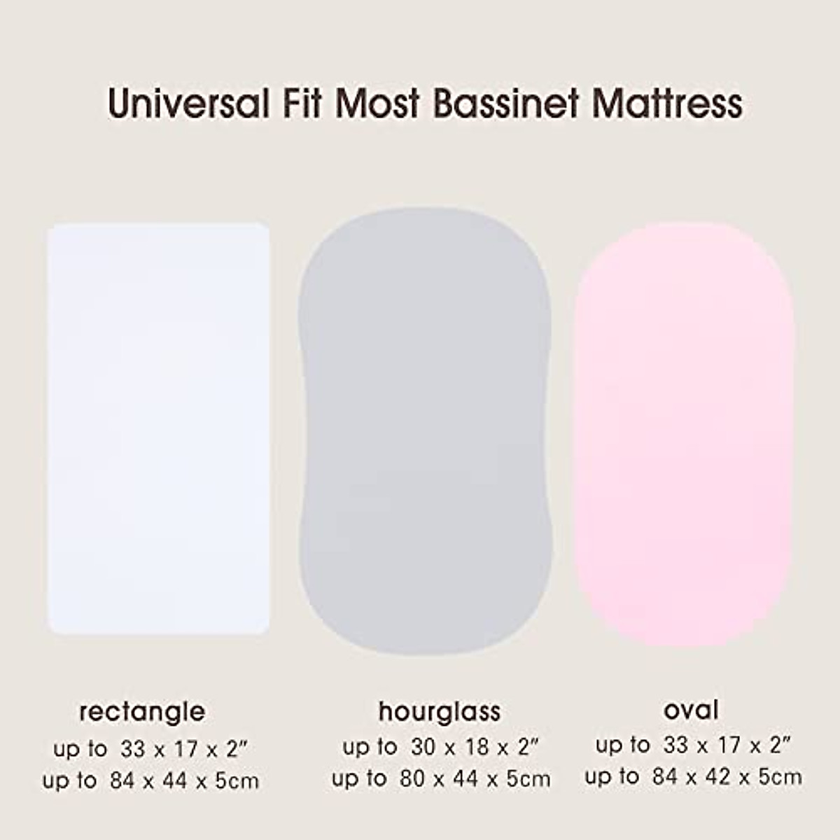 David's Kids 3 Pack Bassinet Sheets, Ultra Soft Silky Breathable Cradle Sheets for Boys Girls Neutral，Univeral Fit for Most Cradle and Bassinet Mattress, White & Light Grey & Pink