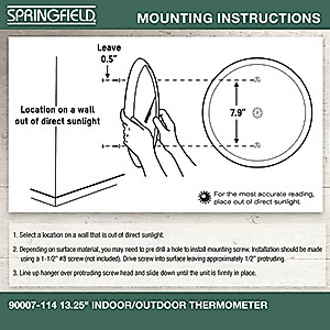 Springfield Indoor Outdoor Thermometer, Outdoor Thermometers for Patio 13.25-Inch - Winter Deer