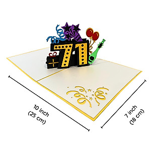ALPHAK Happy 71st Birthday 3D Pop Up Card, Birthday 3D Greeting Card, 71st Birthday Gifts