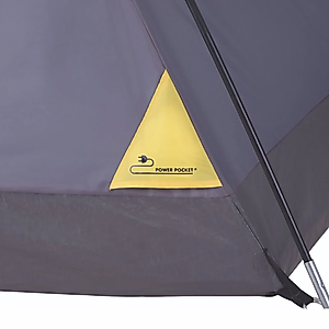 Outbound 8 Person 3 Season Lightweight Easy Set Up Dome Camping Tent with Room Divider, Heavy Duty Rainfly, Tent Stakes, and Carrying Bag, Red/Gray