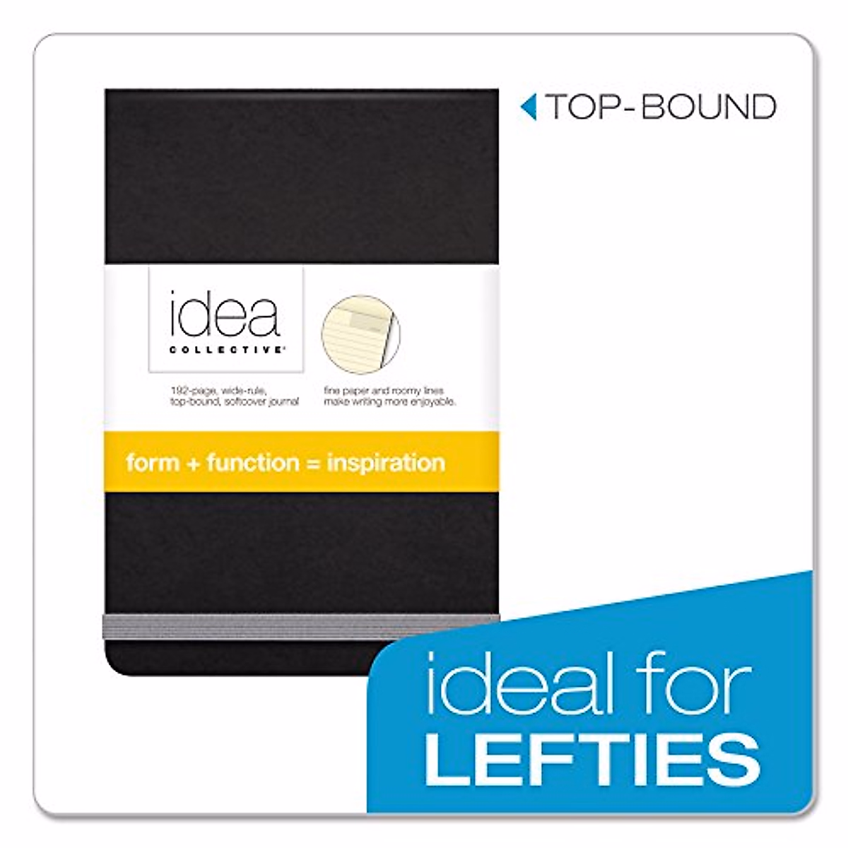 Oxford Idea Collective Top-Bound Mini Softcover Journal, 3-1/2" x 5-1/2", Legal Rule, Black Cover, 96 Sheets (56885)