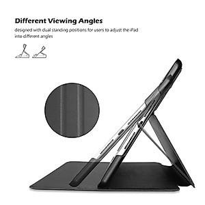 ProCase Smart Case for iPad 10.2 (2021 9th Gen/2020 8th Gen/ 2019 7th Gen) Folio Case with Tempered Glass Screen Protector, Slim Stand Protective Case for 10.2" iPad 9/8/7th Generation -Black