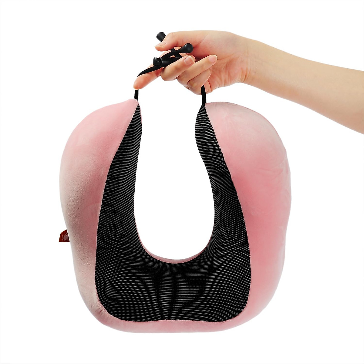 Makimoo Memory Foam Travel Pillow, Neck Pillow with 360-Degree Head Support, Comfortable and Lightweight, Ideal for Sleeping on Airplane, Car, Train, Bus and Home Use, Comes with Storage Bag (Pink)