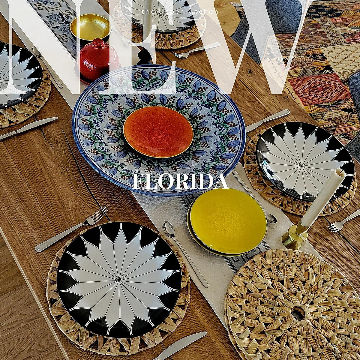 The Upper Kitchen Chargers for Dinner Plates – 14 inch Water Hyacinth Placemats, Woven Placemats, Rattan Chargers, Boho Charger Plates, Plate Chargers