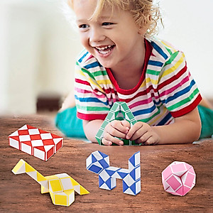 Ganowo 30 Pack Party favor, Medium Fidget Snake Cube Twist Puzzle Toys for Kids Teens Stocking Stuffers Bulk Birthday Party Supplies Goodie Bags Fillers, Random Colors